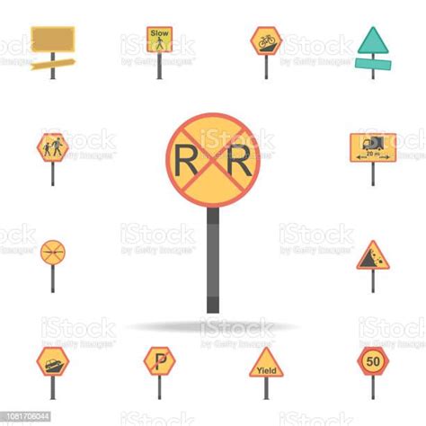 기호 색된 아이콘 크로스 철도입니다 컬러도 기호 아이콘의 자세한 설정 합니다 프리미엄 그래픽 디자인입니다 웹사이트 웹 디자인 모바일 응용 프로그램 모음 아이콘 중 하나 0