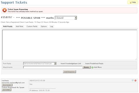 Whmcs Ticket Spam Control Addon Commercial Modules And Addons Whmcscommunity