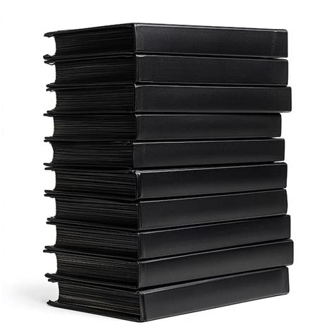 Stack Of Black File Isolated On White Background Premium Ai Generated Image