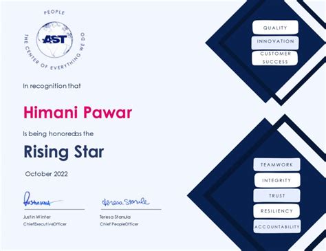 Himani Pawar On Linkedin Truly Humbled And Honored To Receive The Rising Star Thank You Ast Llc
