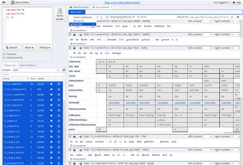 ANNIS Window Showing The Results Of A Search For The Sequence Bis Tu Download Scientific