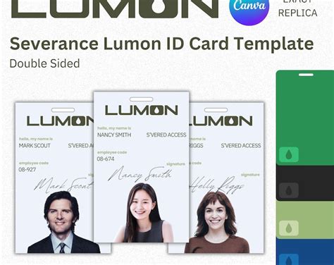 Severance Lumon Id Card Template Editable Canva Template Lumon Keycard Printable Severance