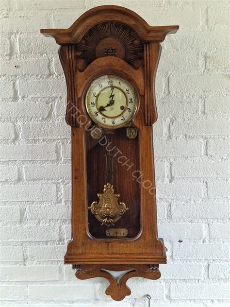 Nice Small Junghans Jugendstil Wall Regulator Clock With Lightning Bolt