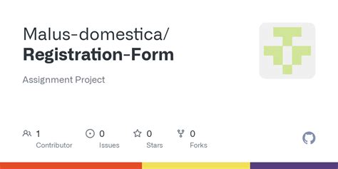 GitHub Malus Domestica Registration Form Assignment Project