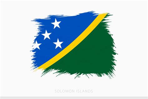 Grunge Flag Of Solomon Islands Vector Abstract Grunge Brushed Flag Of