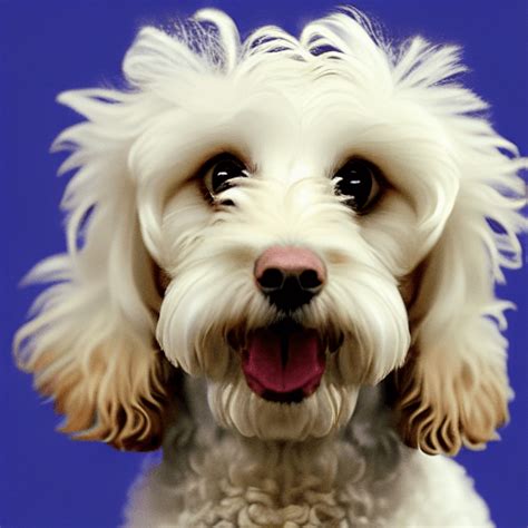 Cockapoo Blanc Souriant Dans Le Style De David Hockney · Creative Fabrica