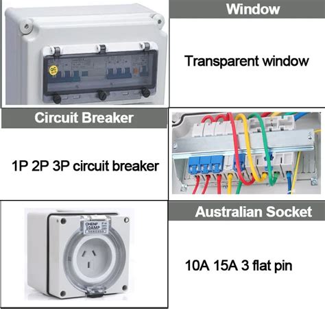 Combination Socket Box Wall Mounted Distribution Boxes Plastic Electrical Industrial Socket