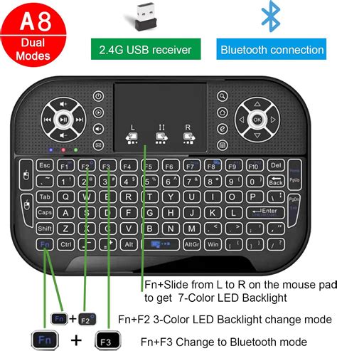 Mini Wireless Keyboard Portable Dual Modes 2 4ghz Bluetooth Keyboard