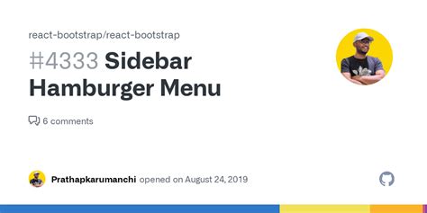 Sidebar Hamburger Menu · Issue 4333 · React Bootstrapreact Bootstrap · Github