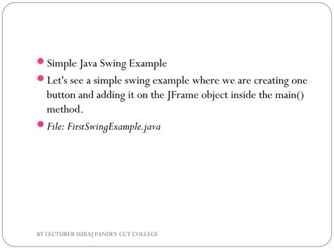 Basic Using Of Swing In Java Ppt Programming Languages Computing