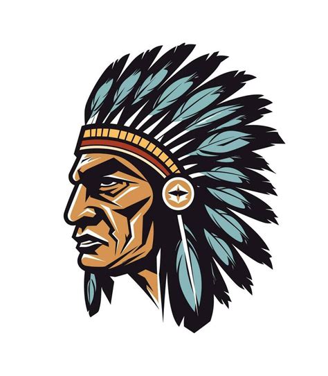 Native Indian American Head Vector Clip Art Illustration 25918944