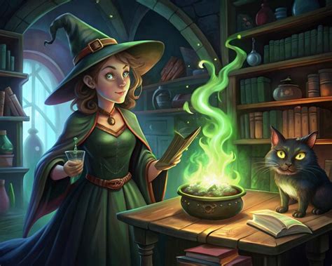 Young Witch Tries To Cast A Spell Premium Ai Generated Image