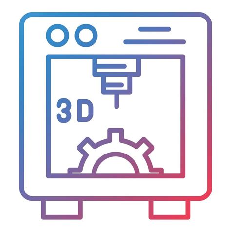 3d Printer Line Gradient Icon 18720650 Vector Art At Vecteezy