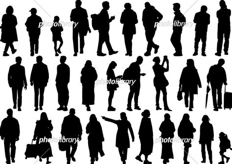老若男女様々な人々のシルエットイラストセット イラスト素材 7482731 フォトライブラリー Photolibrary