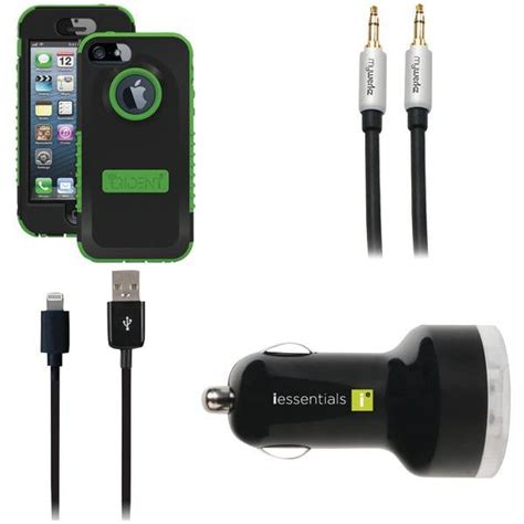 Trident Ip5 Case Green With Iessentials Lighting Cbl Charger And A