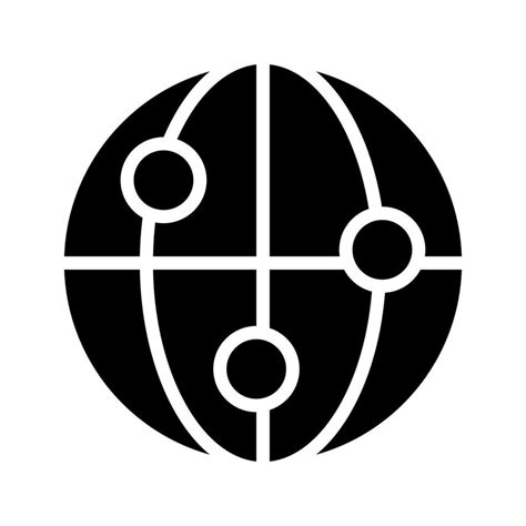 Global Connection Black Glyph Icon Digital Worldwide Network Internet Of Things