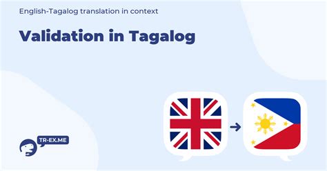 Validation Meaning In Tagalog Translations And Usage Examples