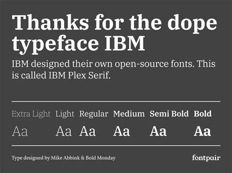 IBM Plex Serif Free Serif Font Fontpair
