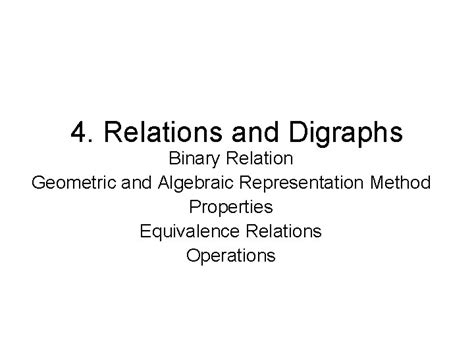 4 Relations And Digraphs Binary Relation Geometric And