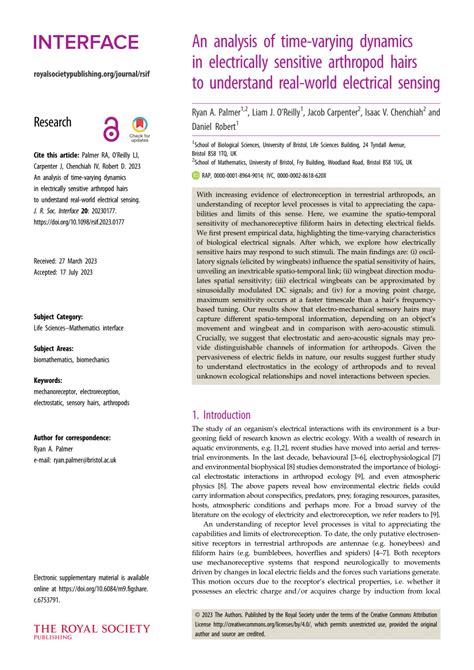 Pdf An Analysis Of Time Varying Dynamics In Electrically Sensitive