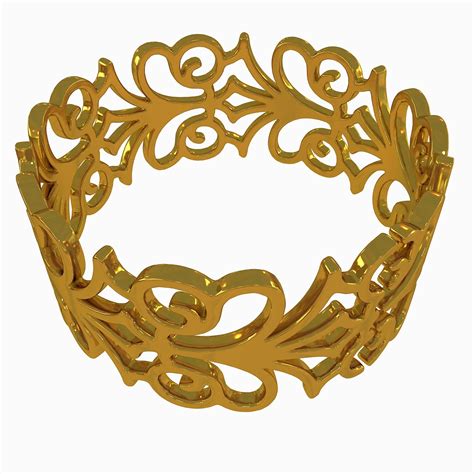 팔찌 보석 귀중한 풍부한 고급 목걸이 고급스러운 금 귀중한 보석 보석 3d 기호 스트립 장식 스트라이프 손목 밴드 체인 크라운 3d 모델 39 3ds Fbx