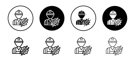Labour Icon Set Collection Labour Outline Flat Icon 47482790 Vector