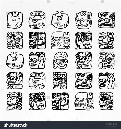 Vector Mayan Symbols Stock Vector Royalty Free 365056556 Shutterstock