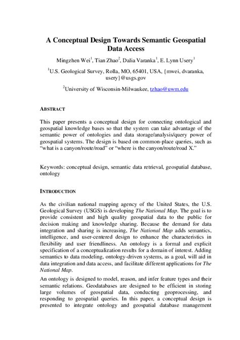 pdf a conceptual design towards semantic geospatial data access tian zhao