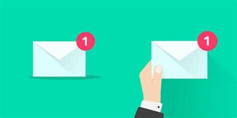 편지함 새 수신 메시지 발표 평면 만화 그래픽 뉴스 레터 알림 또는 응용 프로그램 통지와 남자 손 벡터 아이콘 또는 사서함 편지 평면 아이콘을 수신 하는 이메일 메일 봉투