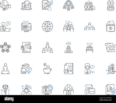 Innovation Centers Line Icons Collection Creativity Design Technology Collaboration