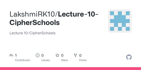 Github Lakshmirk Lecture Cipherschools Lecture Cipherschools
