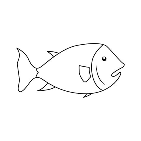 물고기 벡터 그림의 연속 선 그리기 물고기 기호 프리미엄 벡터