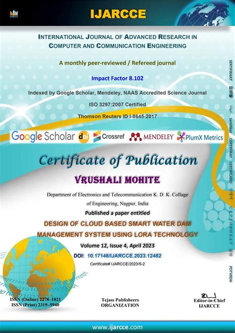 Vrushali Mohite On Linkedin Researchpublication Iot