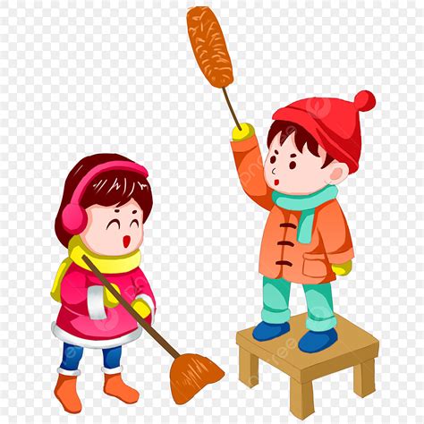 รูปปีใหม่ ตัวการ์ตูน ทำความสะอาดสองครั้ง ทำความสะอาด Png ตัวการ์ตูน ไม้กวาด Ps ซอร์สไฟล์เลเย