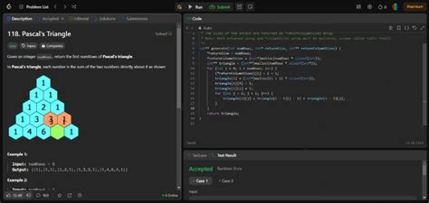 100daysofcode Codingchallenge Leetcode Pascaltriangle Problemsolving Cprogramming Sooraj