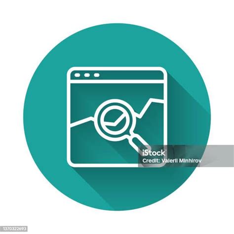 화이트 라인 웹 사이트는 주식 시장 성장 그래프와 긴 그림자 배경으로 고립 된 돈 아이콘 화면에 스톡 차트 화살표로 모니터링합니다 녹색 원 버튼입니다 벡터 그래프에 대한