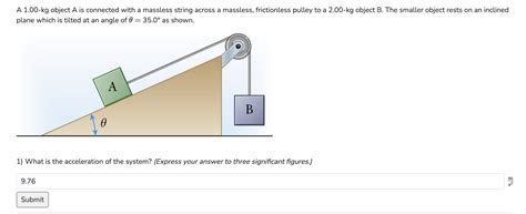 Solved A 100−kg Object A Is Connected With A Massless