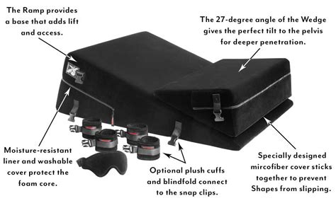 Liberator Black Label Ramp Intimate Sex Pillow With Wrist Cuffs And Bl Honeysx