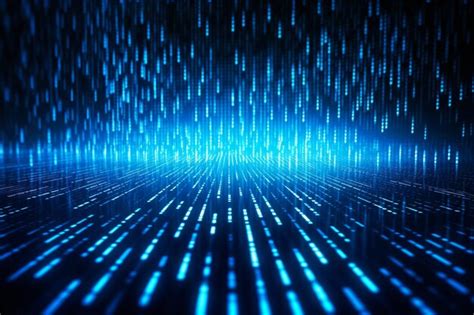 Blue Digital Binary Code Data Numbers Background Design Premium Ai