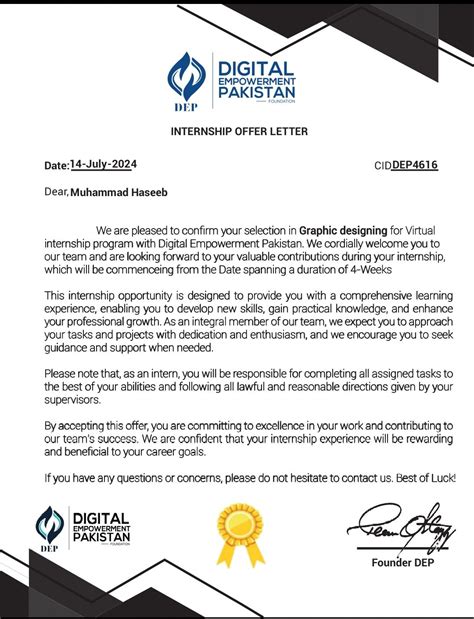 muhammad haseeb on linkedin graphicdesign internship digitalempowermentpakistan