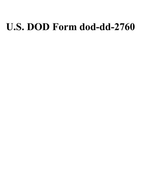 Us Dod Form Dod Dd 2760