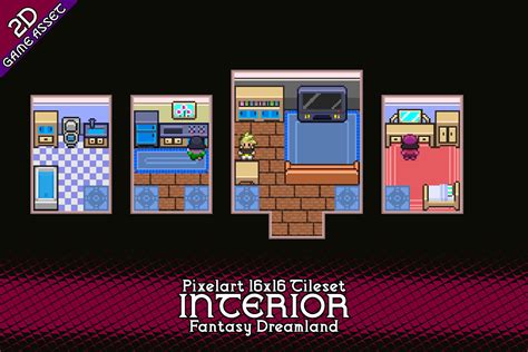 2d Topdown Interior Tileset Fantasy Dreamland 2d Environments Unity Asset Store