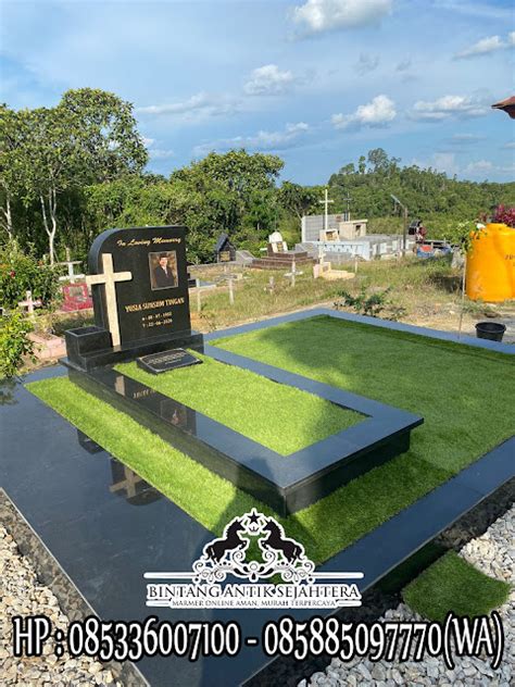 Model Kuburan Kristen Satu Tingkat Minimalis Dengan Nisan Kotak