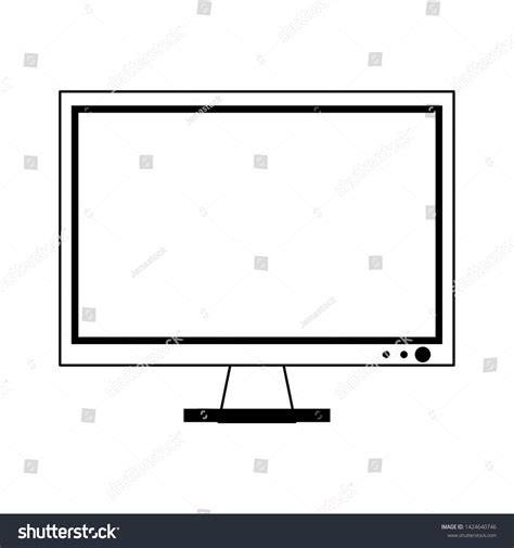 computer screen monitor hardware technology symbol stock vector