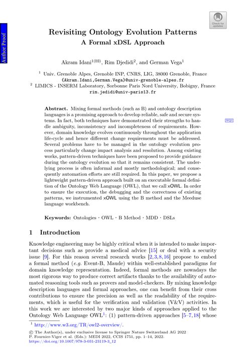 Pdf Revisiting Ontology Evolution Patterns A Formal Xdsl Approach