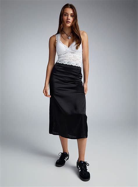 Long Slit Satin Skirt Twik Womens Midi Skirts And Mid Length Skirts Simons