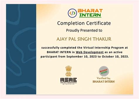 Ajay Pal Singh Thakur On Linkedin Bharatintern