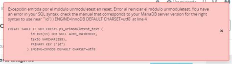 php error en instalación de base de datos sql en modulo para prestashop stack overflow en