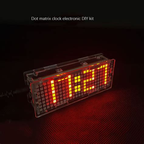 Dot Matrix Electronic Clock Diy Kit Single Chip Digital Clock Welding Exercise Electronic
