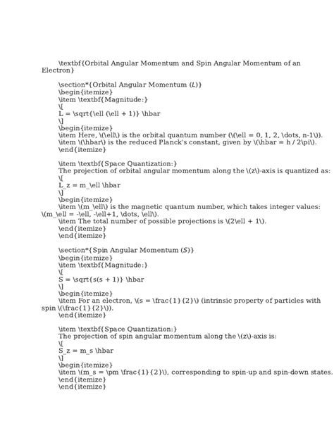 Angular Momentum Full Explanation Pdf Spin Physics Atomic